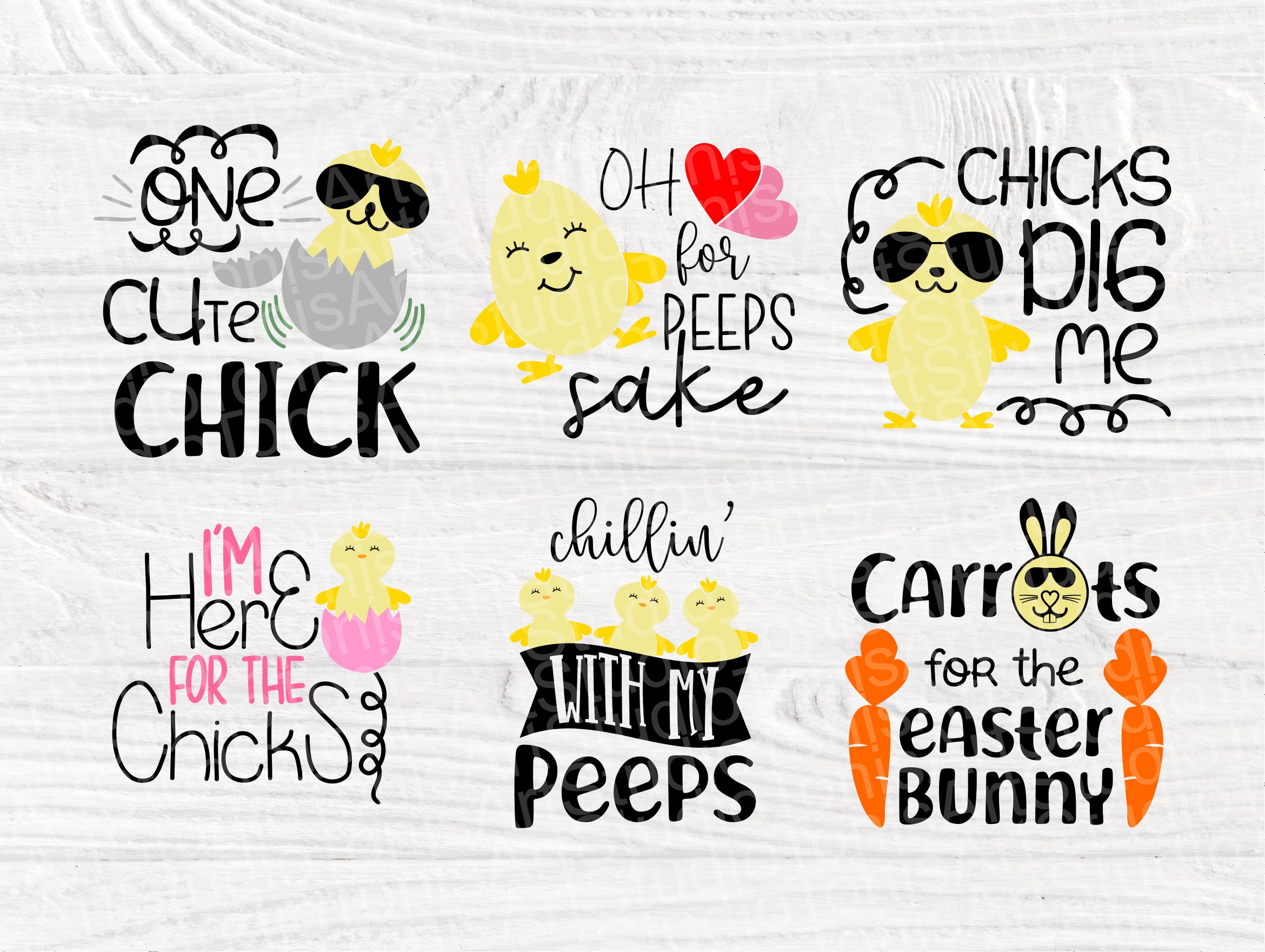 Easter Chick SVG Bundle Funny Kids Easter Signs
