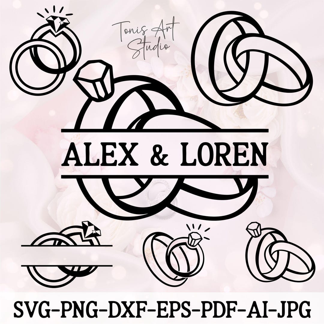 Wedding Rings SVG Bundle | Engagement Ring SVG | Diamond Ring Cut File ...