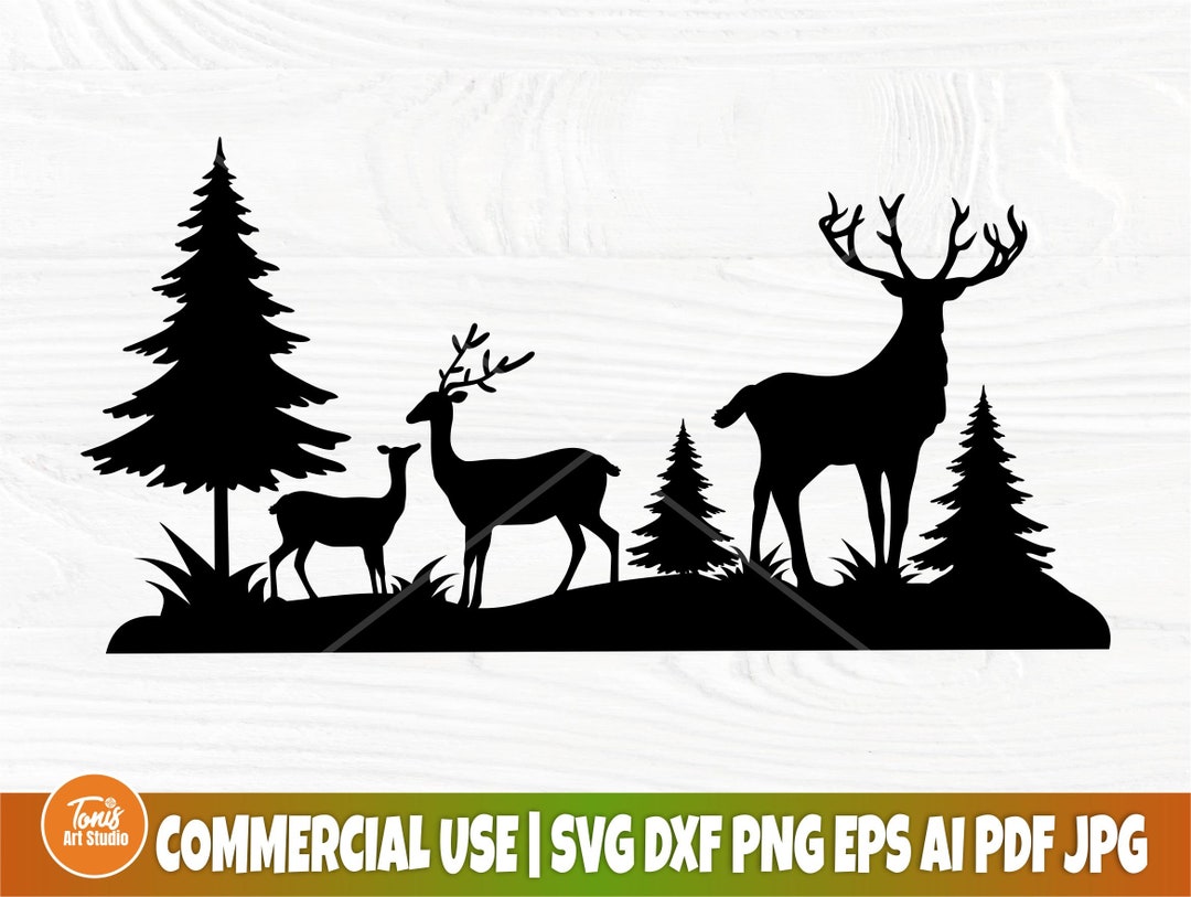 Deer Family SVG, Wilderness Svg, Deer Scene Svg - Etsy