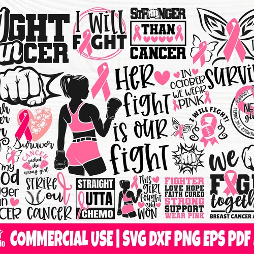 Pink Cancer Ribbon Svg. Awareness Ribbon Svg Bundle. Breast - Etsy