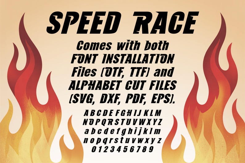 Speed Race Font, Racing Alphabet, Bold Letters, OTF, TTF, SVG, Display ...