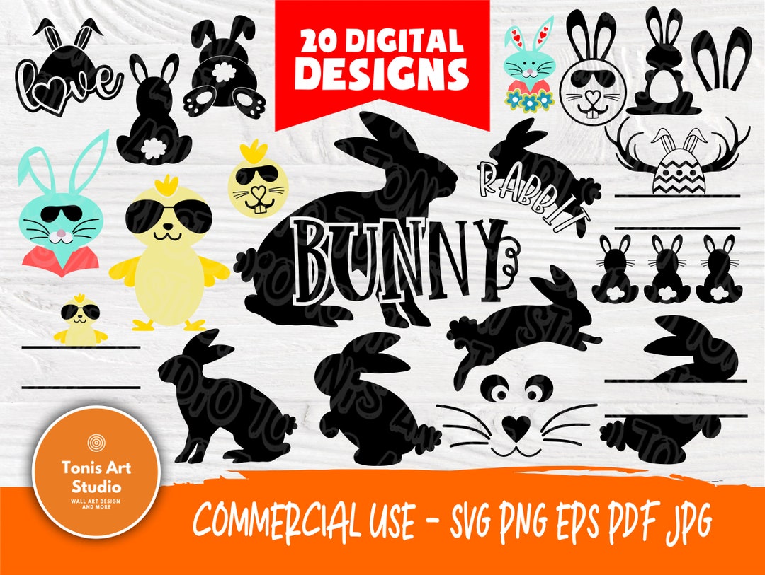 Easter Bunny SVG Bundle Rabbit Svg Cut Files - Etsy UK