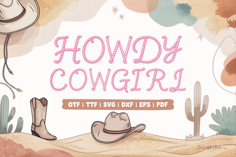 Rope Font SVG OTF - Rope Rider Font, Cowboy Rope Alphabet, Western ...