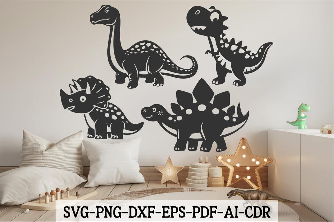 Baby Dinosaur SVG Bundle | Cute Dino SVG | T-rex Vector File | Dinosaur ...