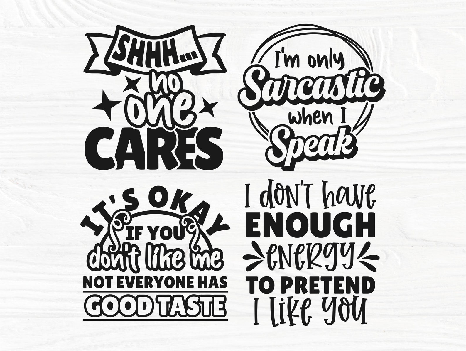 Sarcastic Svg Bundle Sassy Quotes Svg Cut Files Etsy