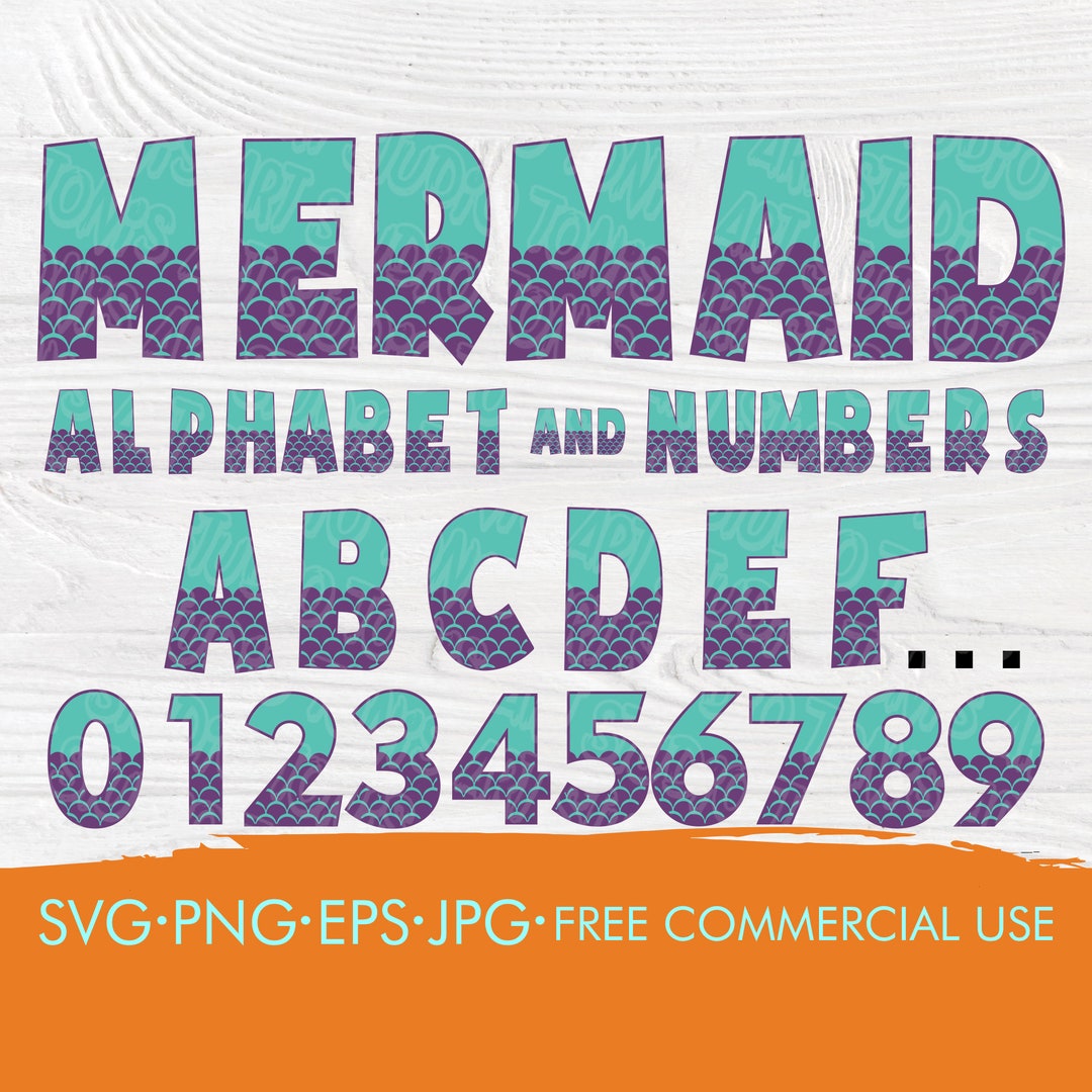 Mermaid font SVG, Mermaid alfabeto Svg Cut Files - Etsy Italia