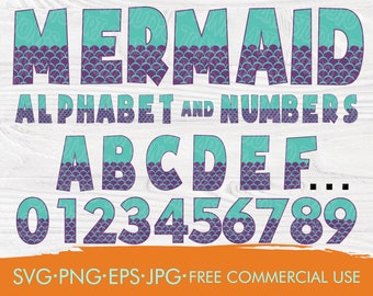 Mermaid Font Svg - Etsy