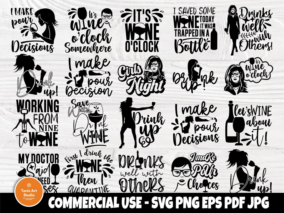 Wine SVG Bundle Drinking Svg Woman Svg Shirts - Etsy UK