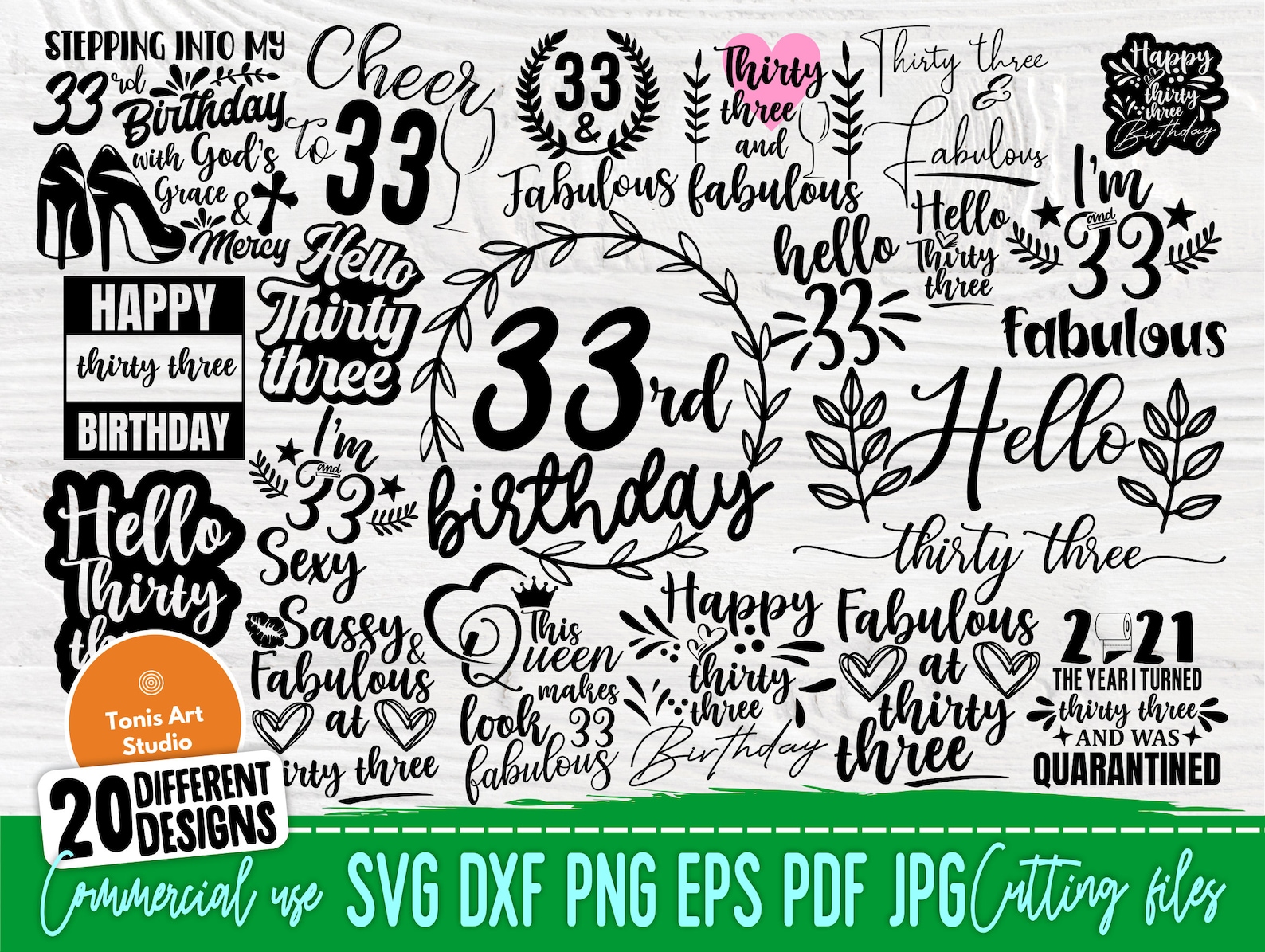 33rd Birthday SVG Bundle Birthday Shirt Designs - Etsy