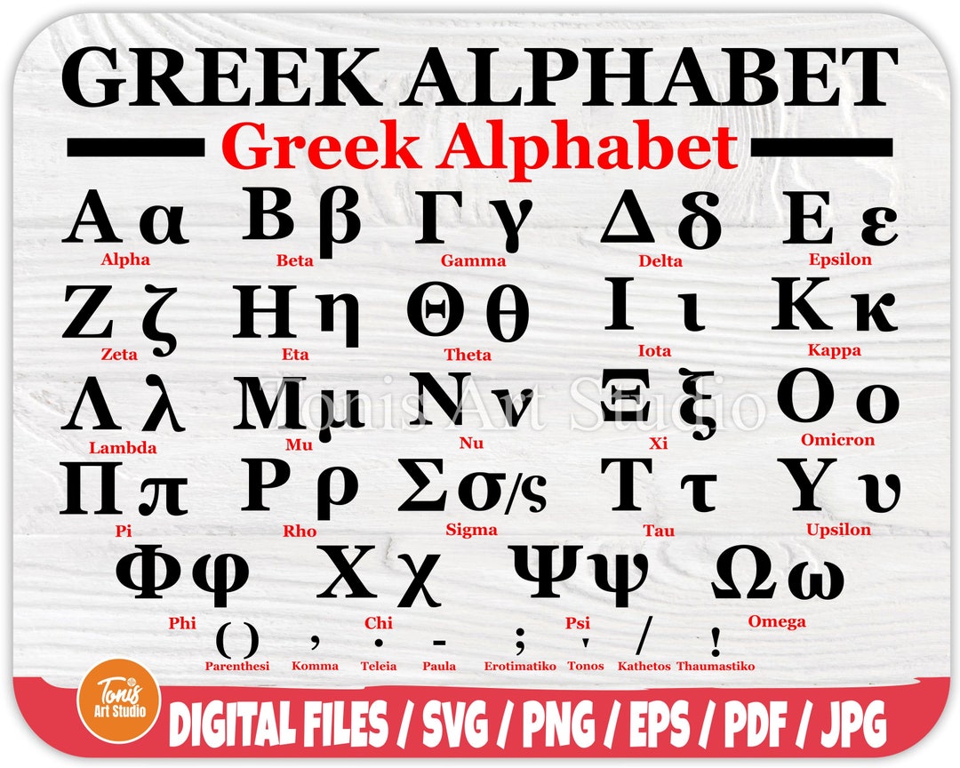 Fuente griega SVG / Alfabeto griego Svg / Letras griegas svg / Grecia ...