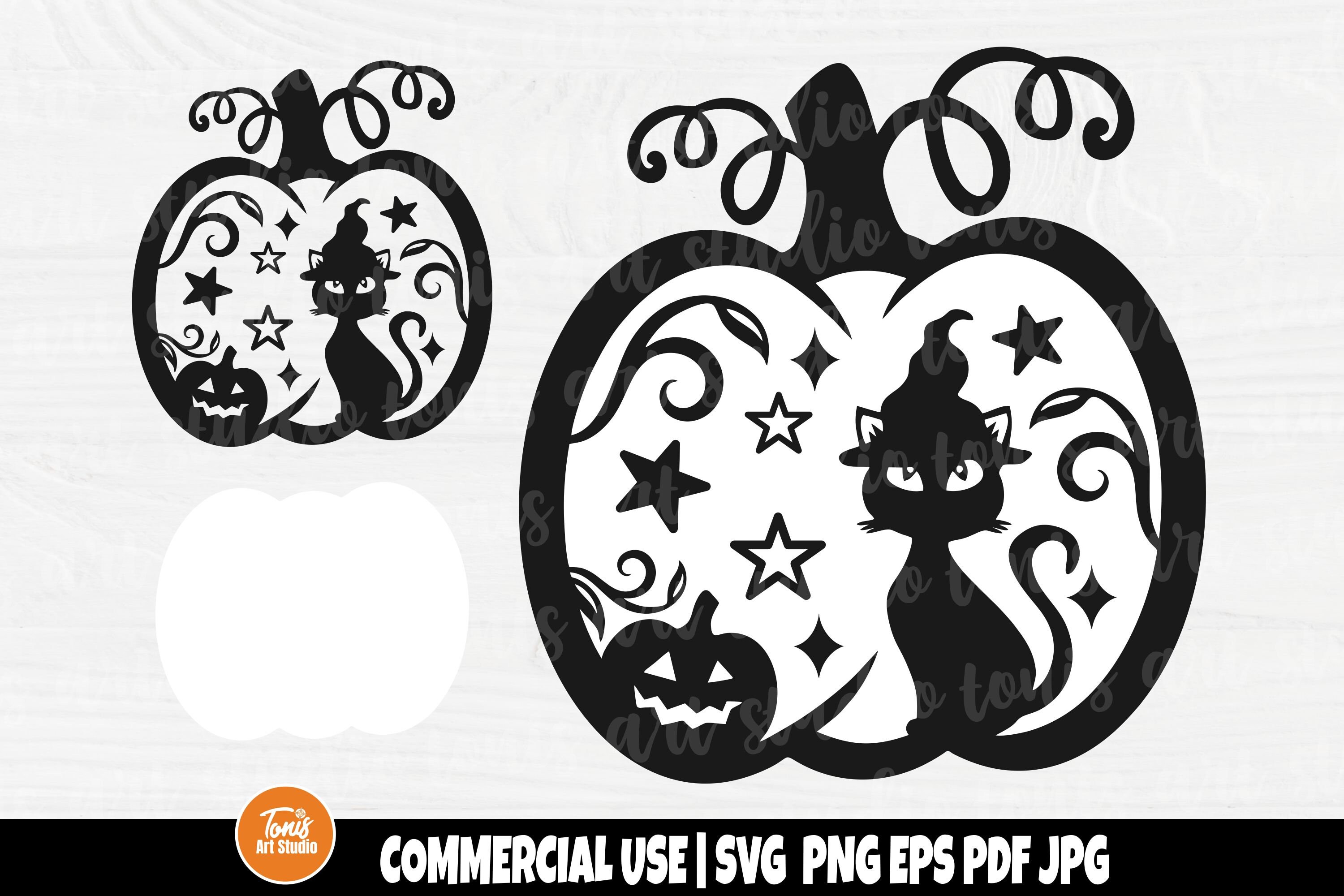 Halloween Black Cat Silhouette Pattern