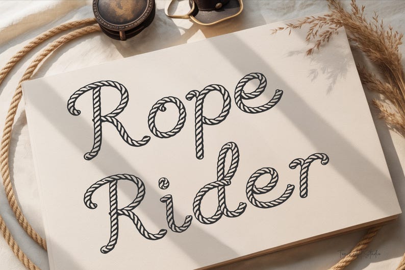 Rope Font SVG OTF - Rope Rider Font, Cowboy Rope Alphabet, Western ...