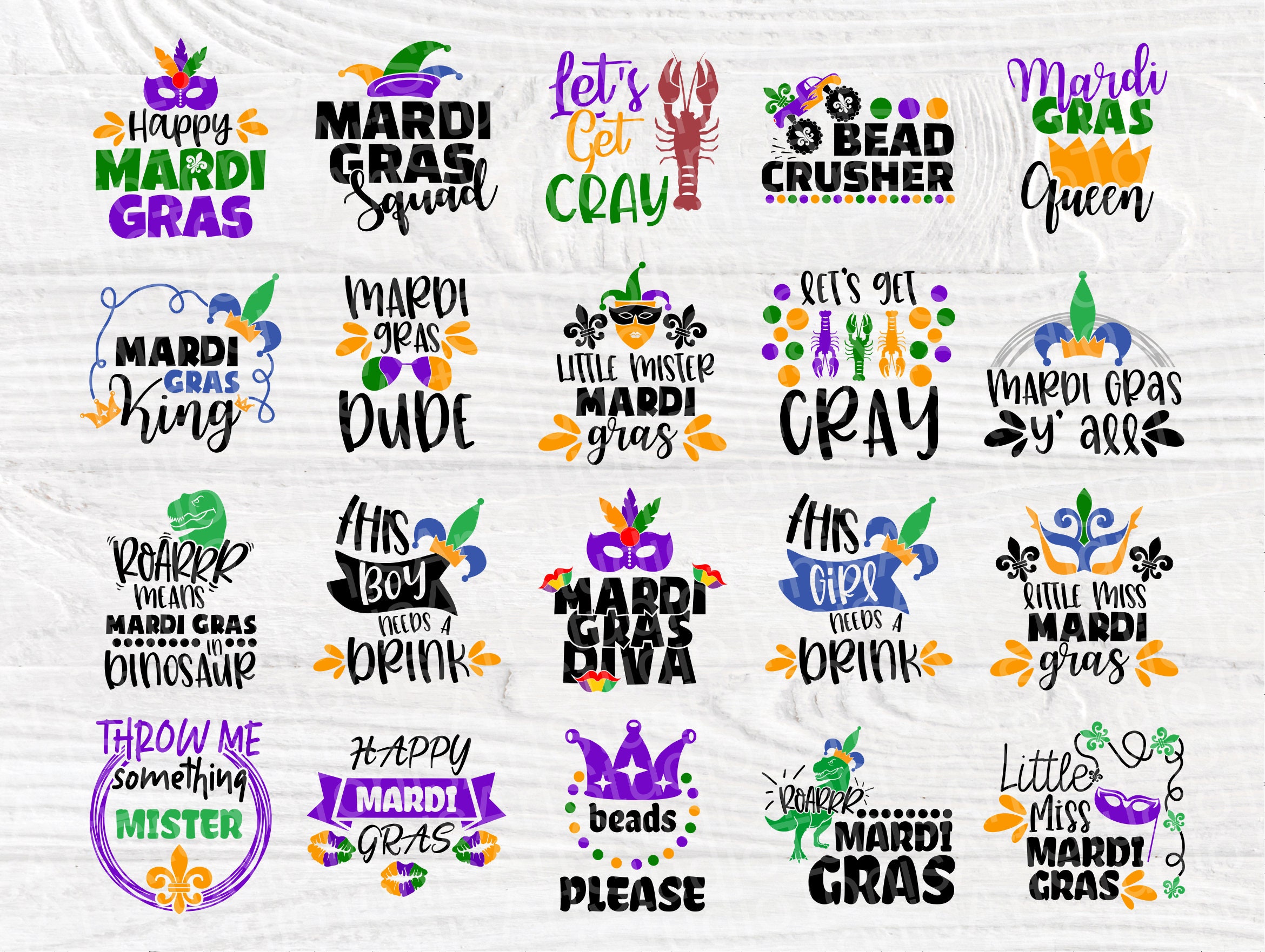 Mardi Gras SVG Bundle Mardi Gras Svg Cut Files | Etsy