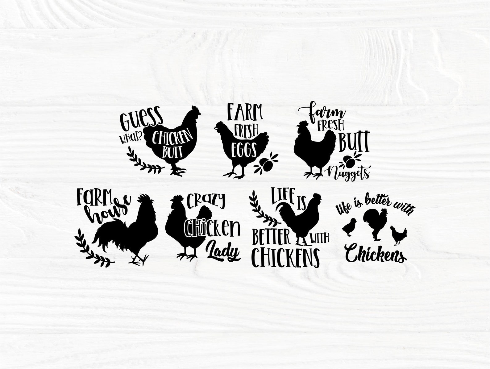 Chicken SVG Bundle Funny Chicken Svg Farm Svg Rooster - Etsy UK