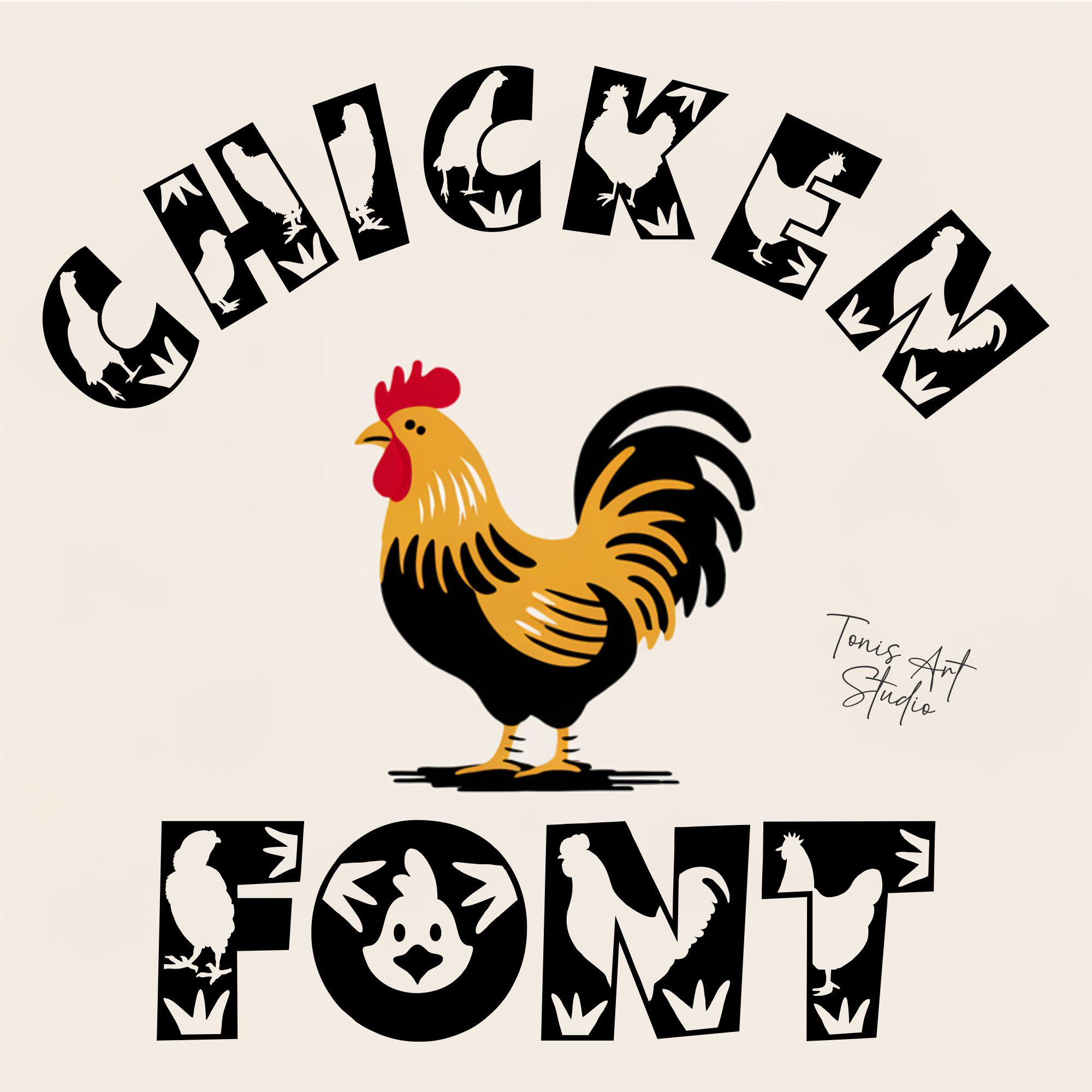 Chicken Font SVG | Farmhouse Style Letters | Chicken Alphabet Svg ...