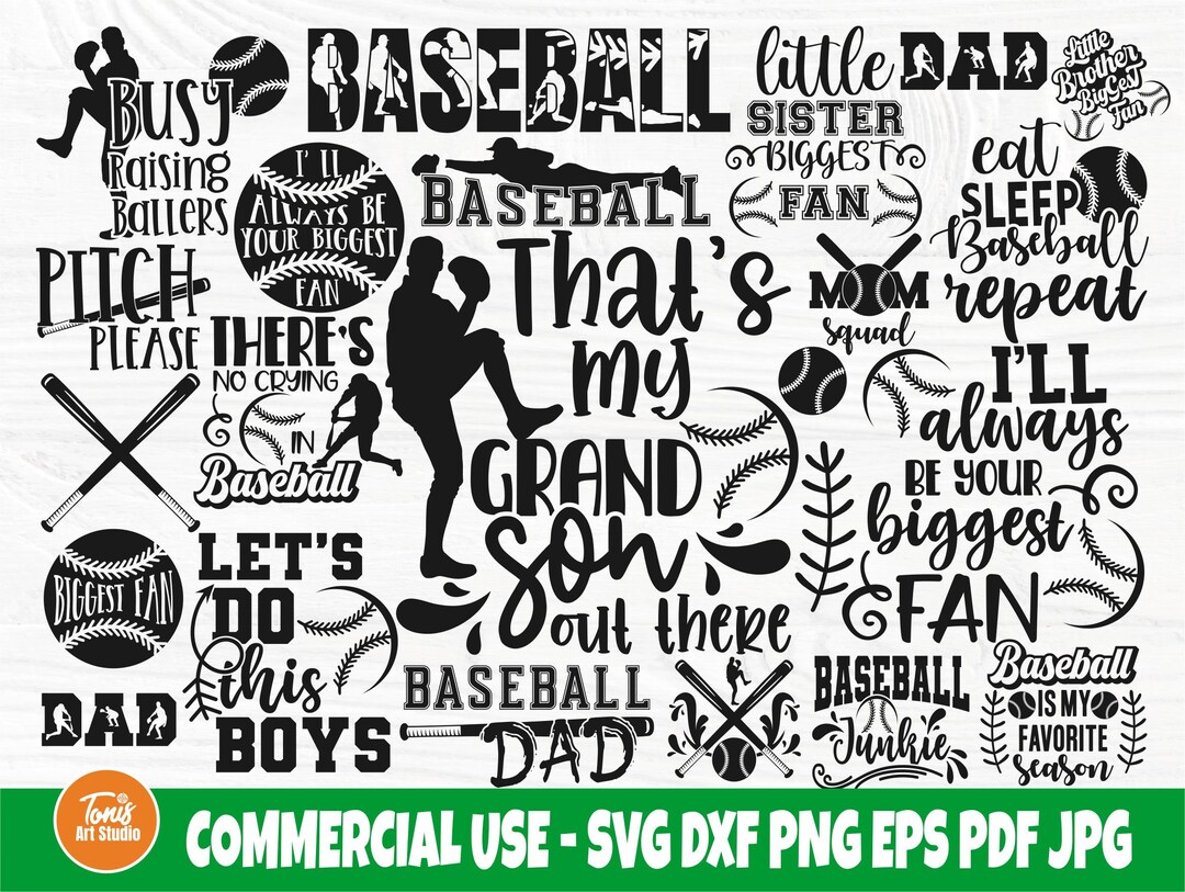 Baseball SVG Bundle – Dad, Mom, Fan Cut Files (commercial Use) - Etsy