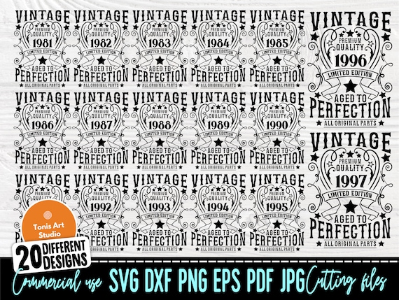 1981-2000 Birthday SVG Vintage Svg Bundle | Etsy