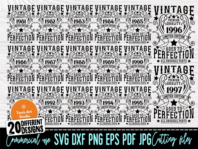 1981-2000 Birthday SVG Vintage Svg Bundle - Etsy