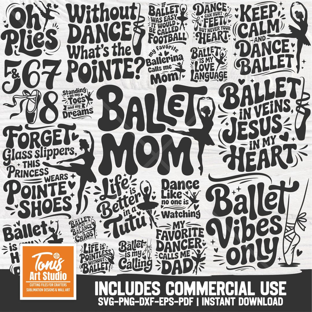 Ballet Svg Bundle, Dance Quotes Svg Png, Ballet Shirts, Groovy Style ...