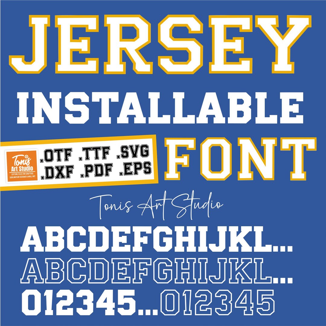 Varsity Font: Jersey Outline Letters (SVG, OTF, TTF) - Etsy Canada