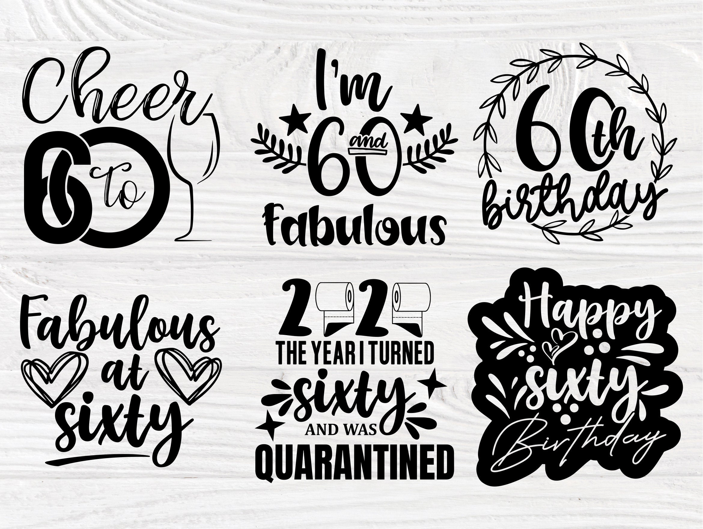60th Birthday Svg Bundle Birthday Shirt Designs Etsy