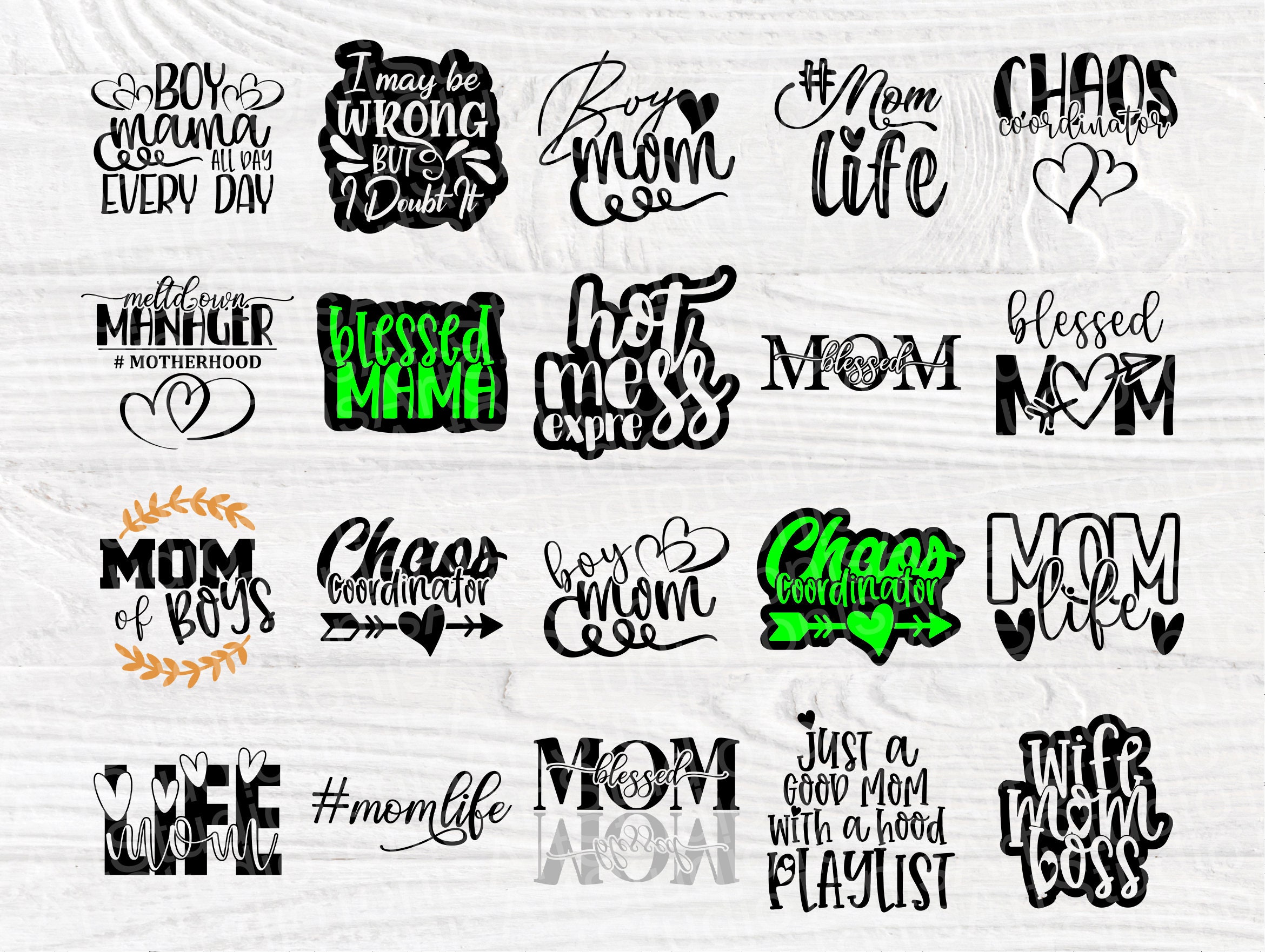 Funny Mom Quotes SVG Bundle Svg Files for Cricut | Etsy