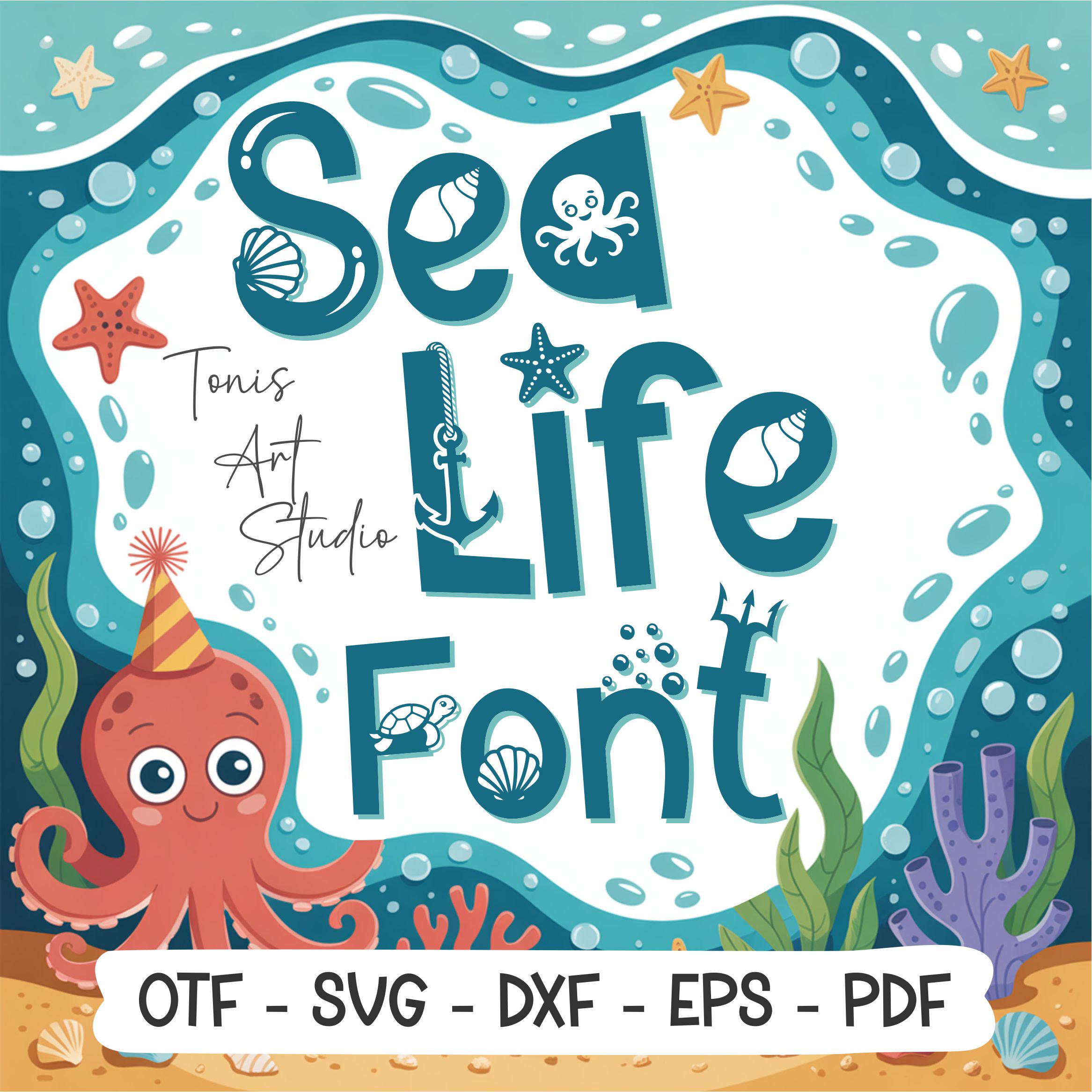 Sea Life Font | Bubbly Ocean Theme (SVG, OTF, DXF) - Etsy