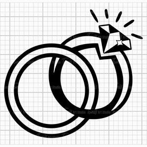 Diamond Ring SVG PNG DXF, Wedding Ring Svg, Wedding Clipart, Svg Cut ...