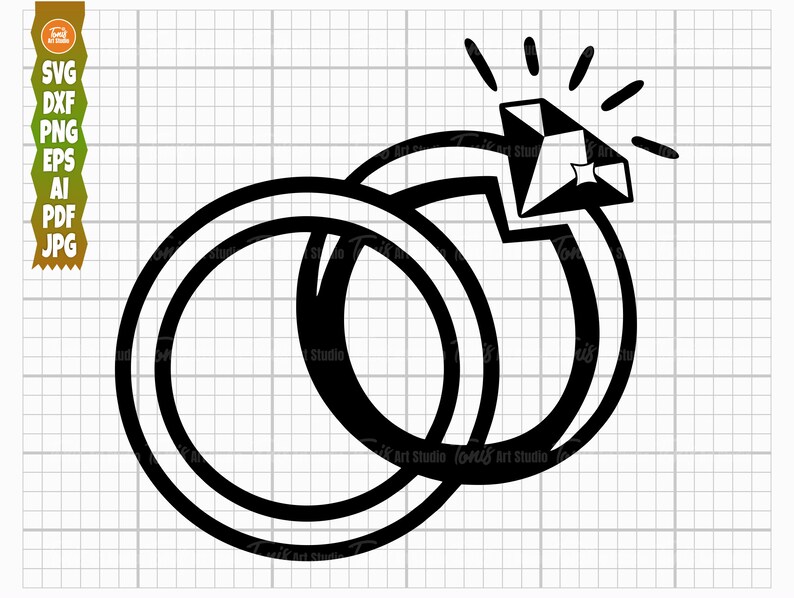 Diamond Ring SVG PNG DXF Wedding Ring Svg Wedding Clipart - Etsy