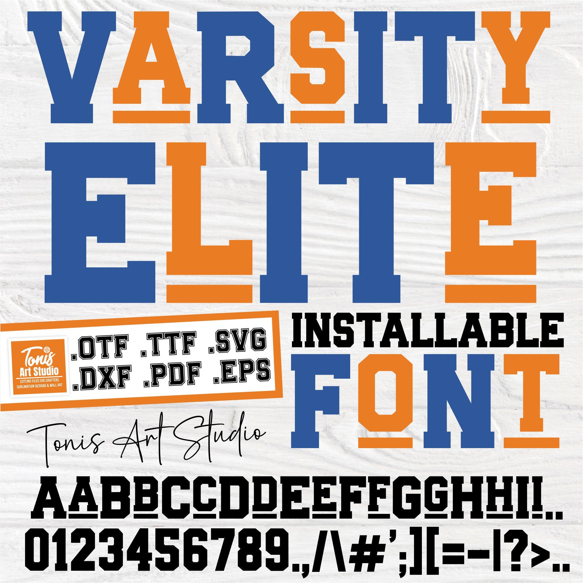 Varsity Elite Font: Bold Sports Letters (OTF, TTF, SVG) - Etsy