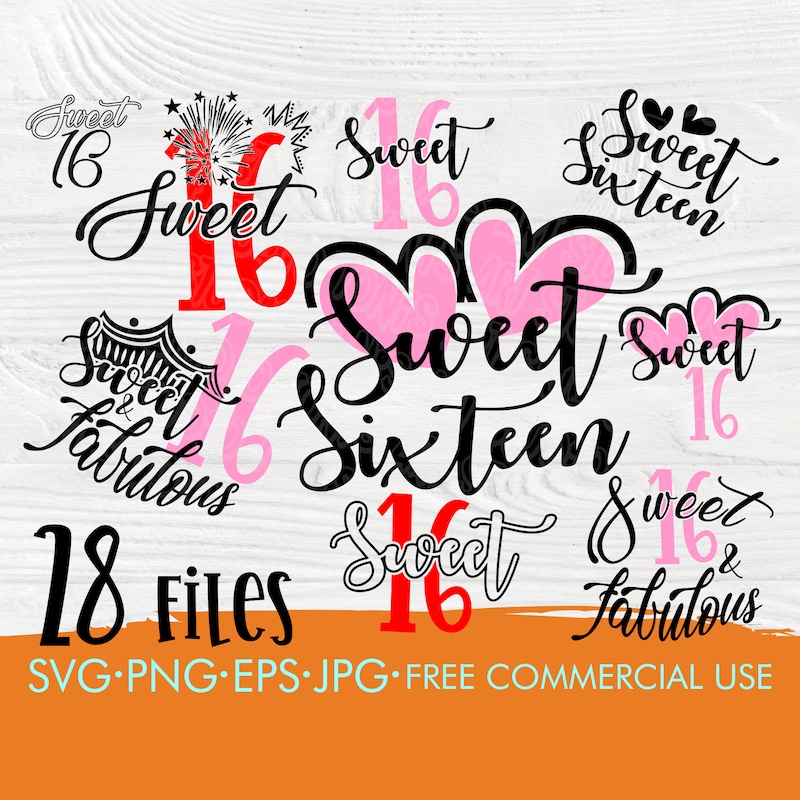 Sweet 16 Svg - Etsy