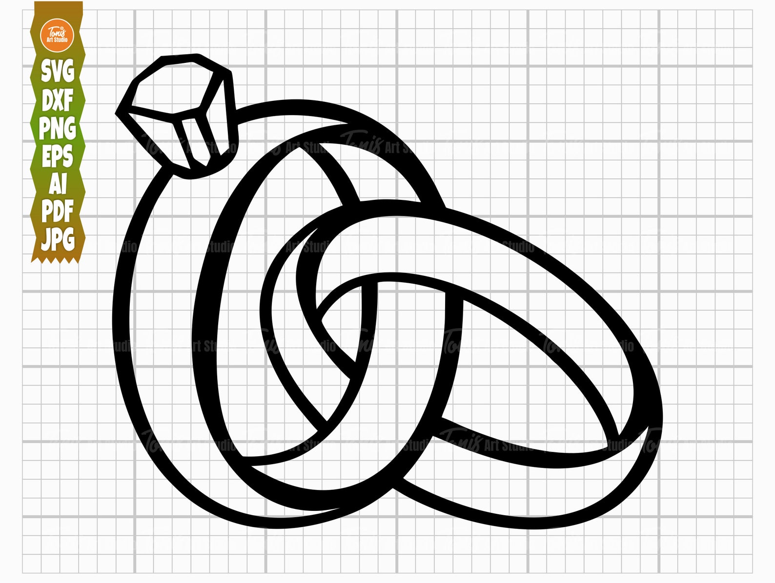 Wedding Rings Svg Png Dxf Eps Ai Digital Download - Etsy