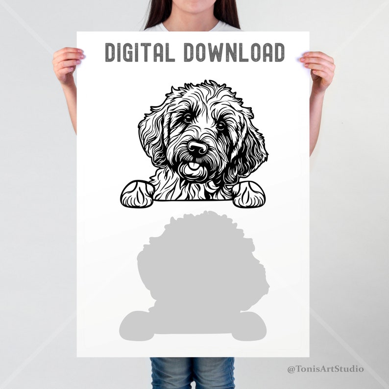 Peeking Goldendoodle Svg, Dog Peeking Svg, Labradoodle Svg, Cute Face ...
