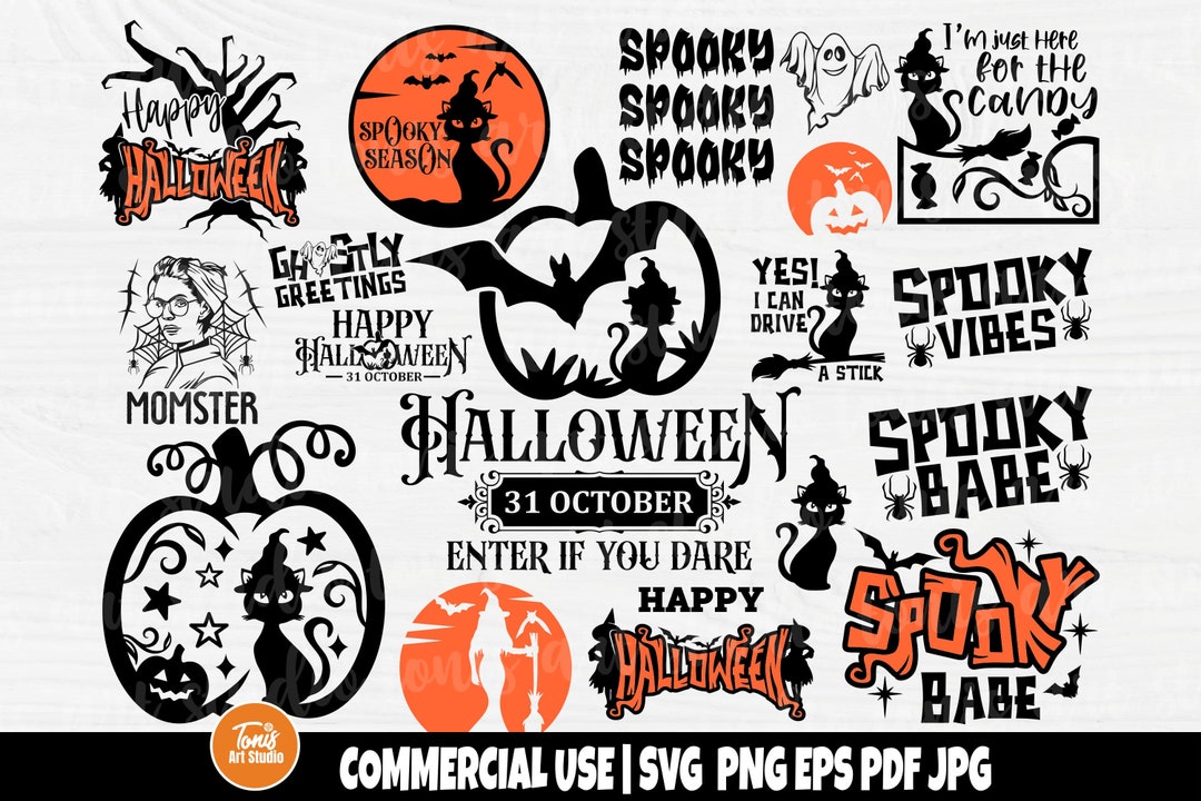 Halloween SVG Bundle - Halloween Cut Files - Pumpkin Clipart - Witch ...