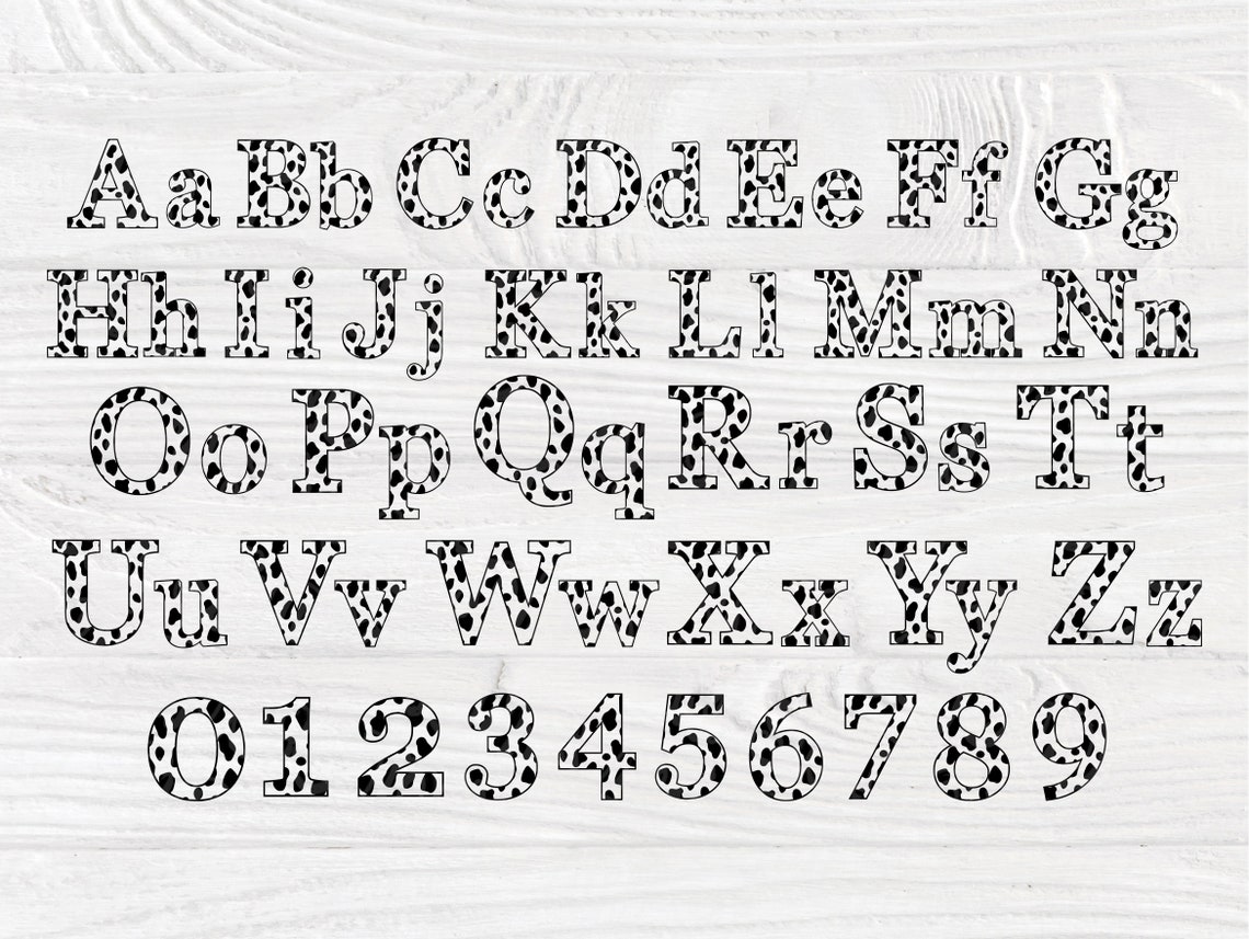 101 Dalmatians Font SVG Dalmatians Alphabet Cut Files | Etsy