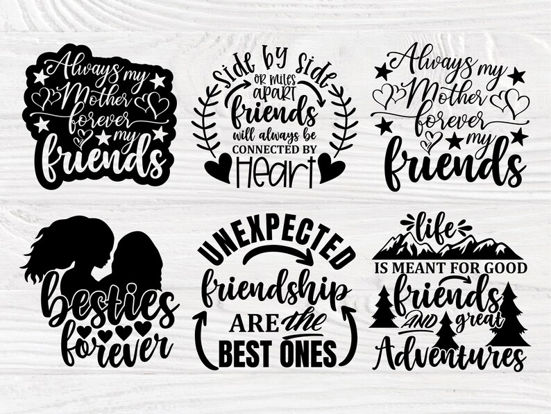Best Friends Signs SVG Bundle Friendship Quotes - Etsy UK