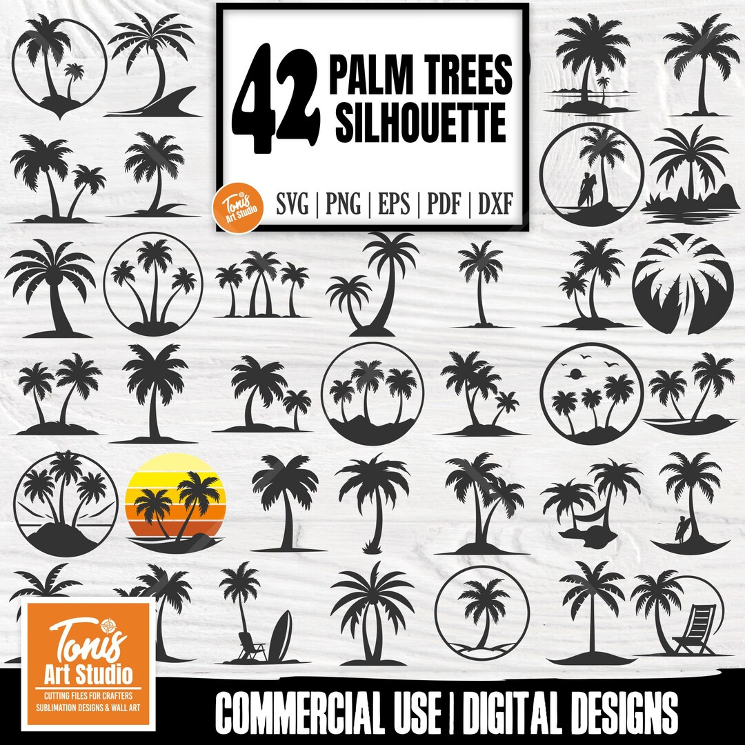 Palm Tree Svg - Palm Tree Silhouette - Beach Svg - Cutting Files ...