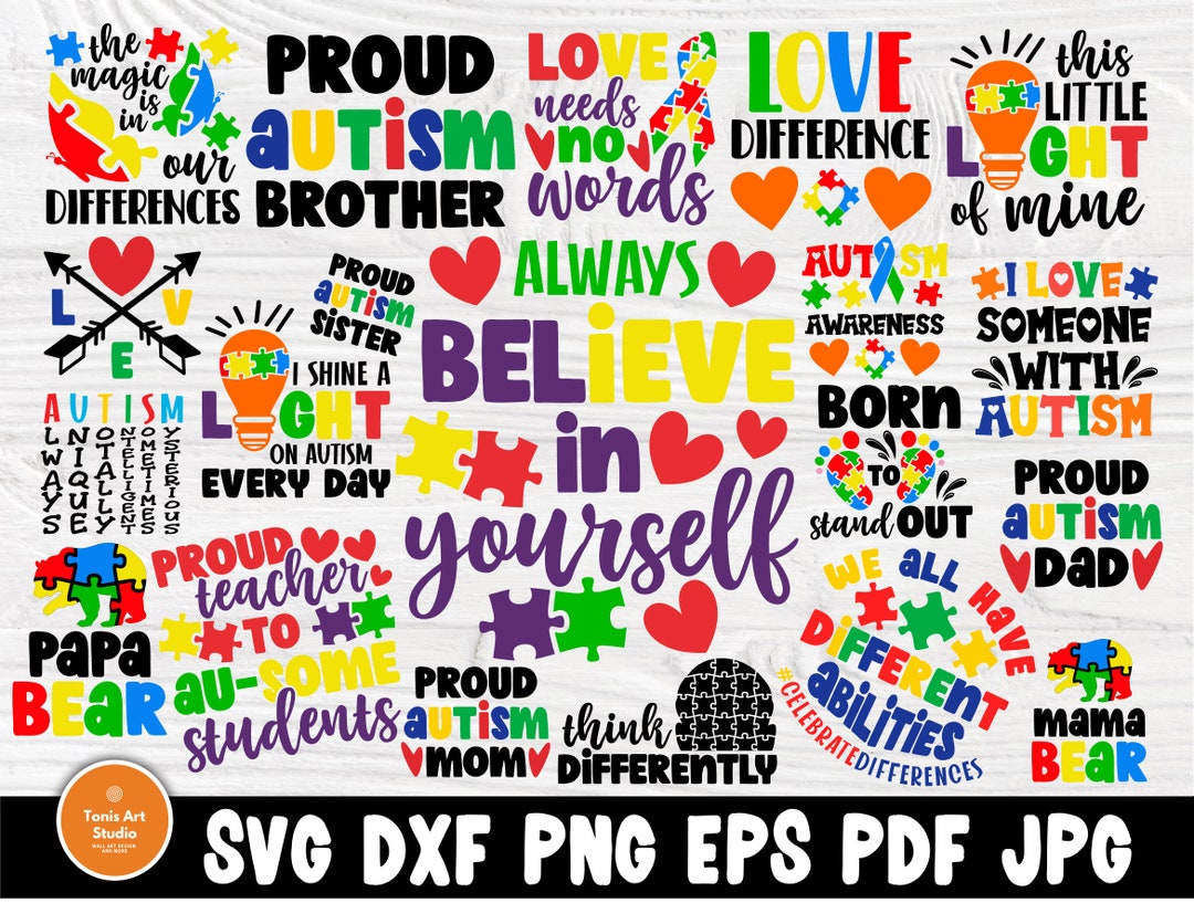 Autism SVG Bundle Autism Quotes Svg Autism Awareness Svg - Etsy Portugal