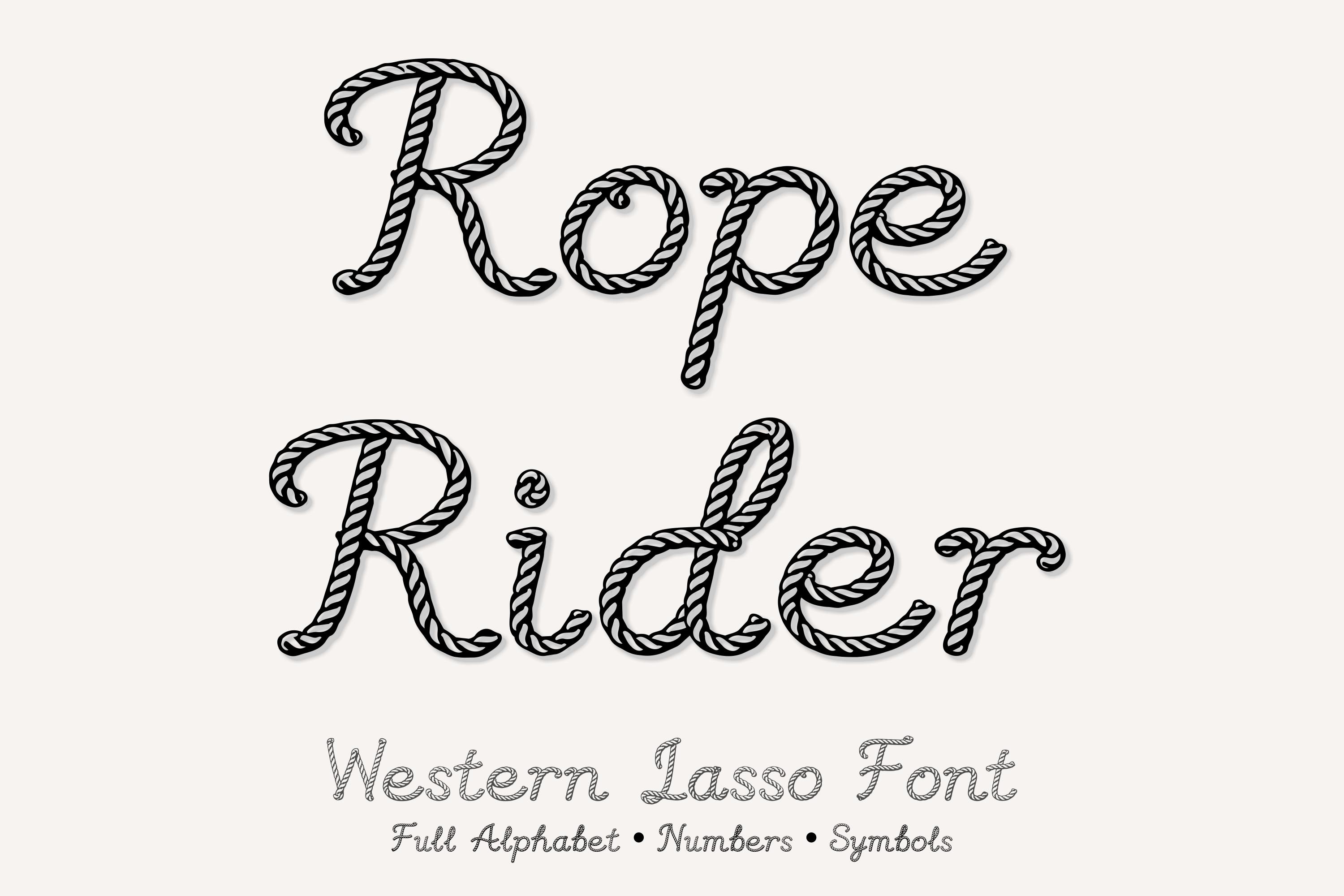 Rope Font SVG OTF - Rope Rider Font, Cowboy Rope Alphabet, Western ...