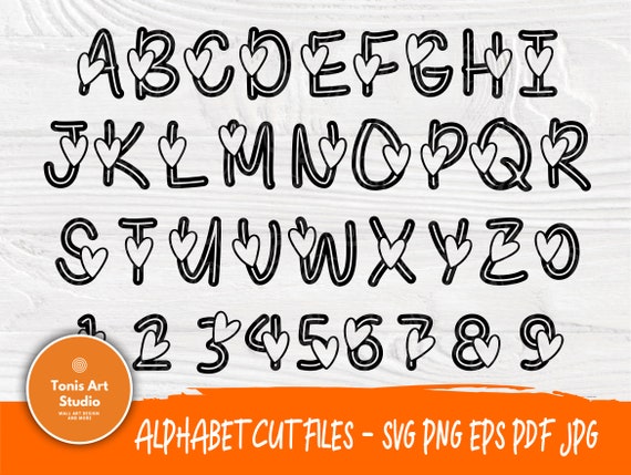 Valentine Font SVG Heart Alphabet Cut File Love Svg | Etsy UK