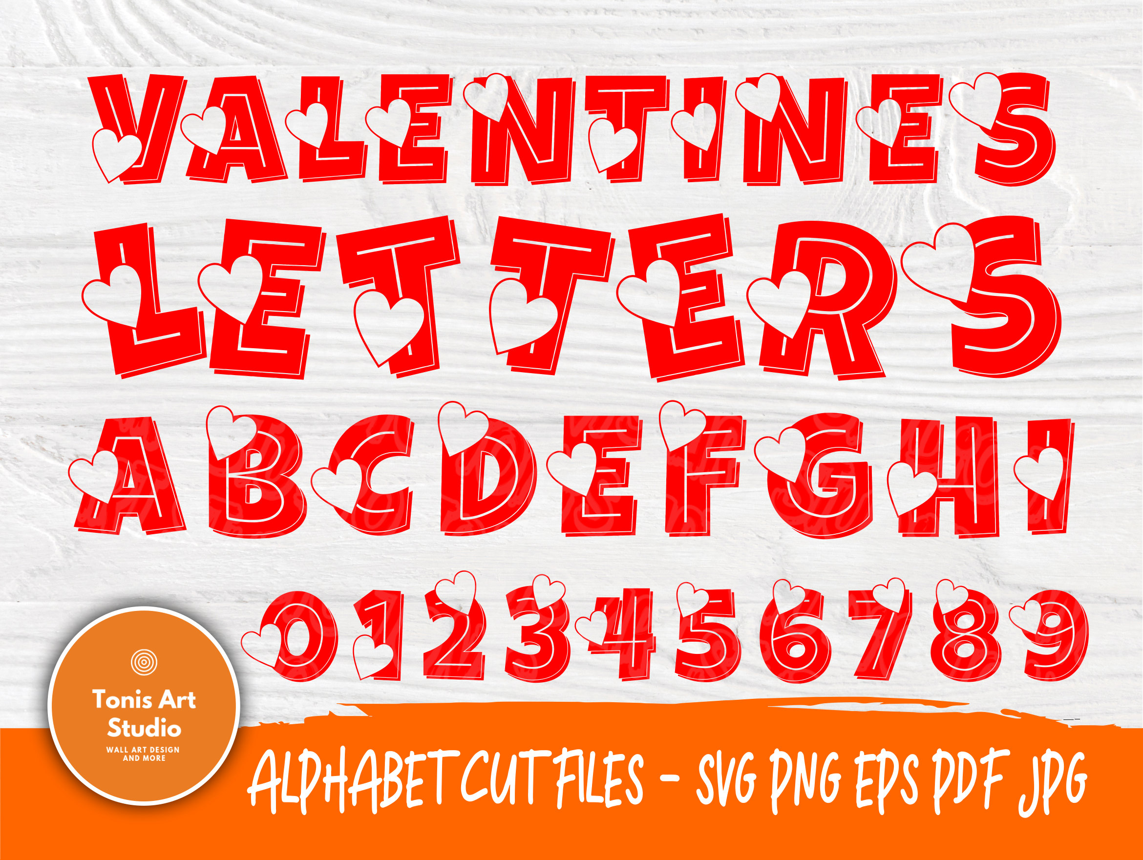 Heart Font Svg Valentines Alphabet Svg Cut Files Etsy