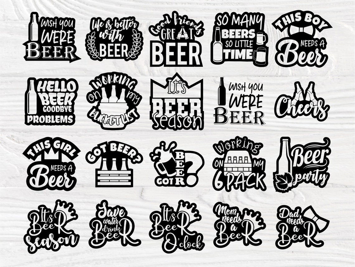 Beer SVG Cut Files Beer SVG Bundle Beer Silhouette Beers - Etsy UK