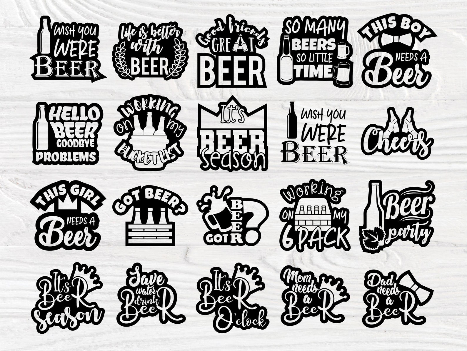 Beer SVG Cut Files Beer SVG Bundle Beer Silhouette Beers - Etsy UK