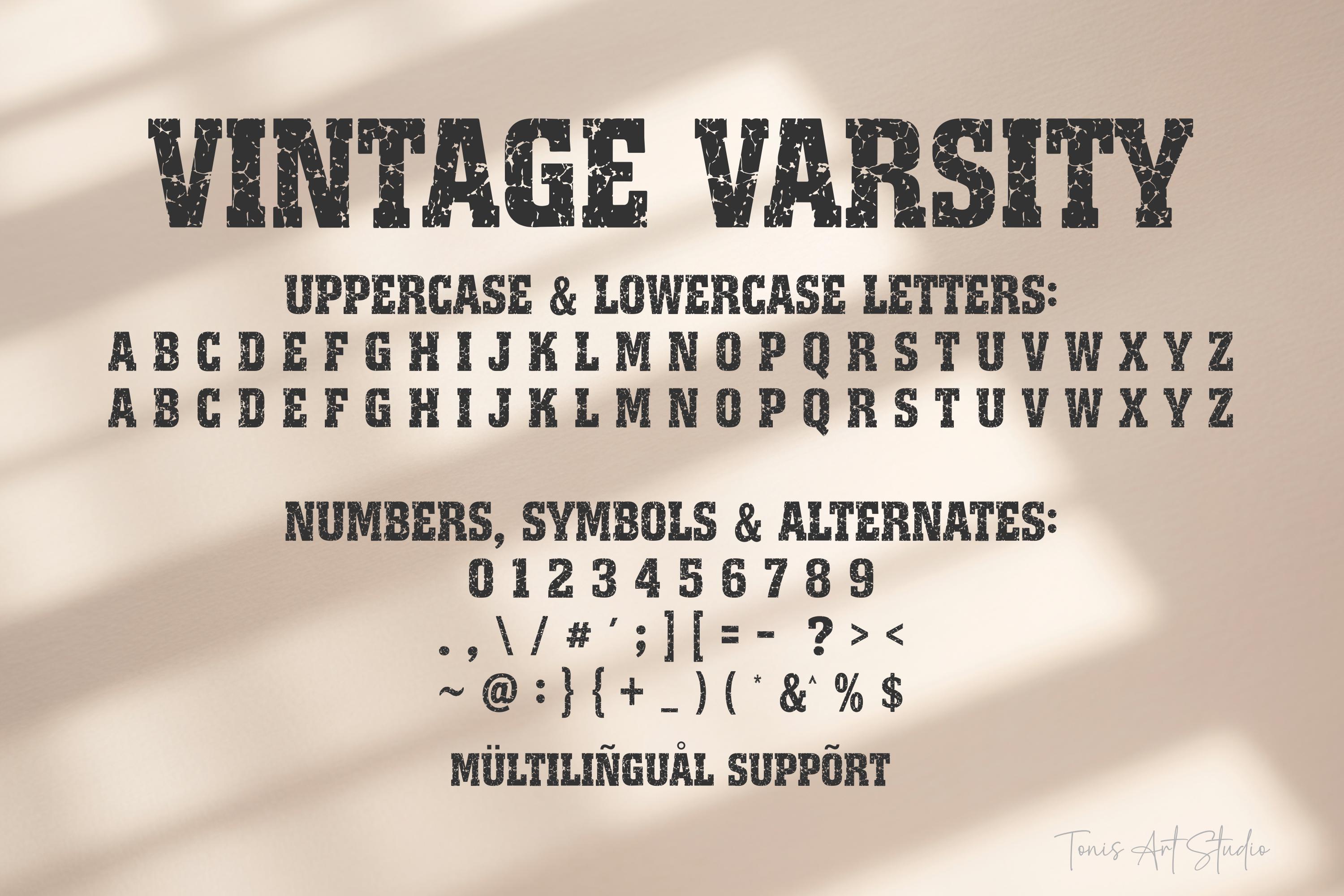 Vintage Varsity Font • Classic College Lettering • Retro Athletic ...