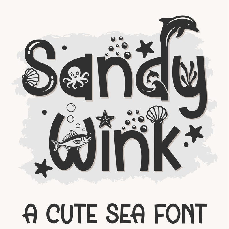 Sea Life Font | Bubbly Ocean Theme (SVG, OTF, DXF) - Etsy