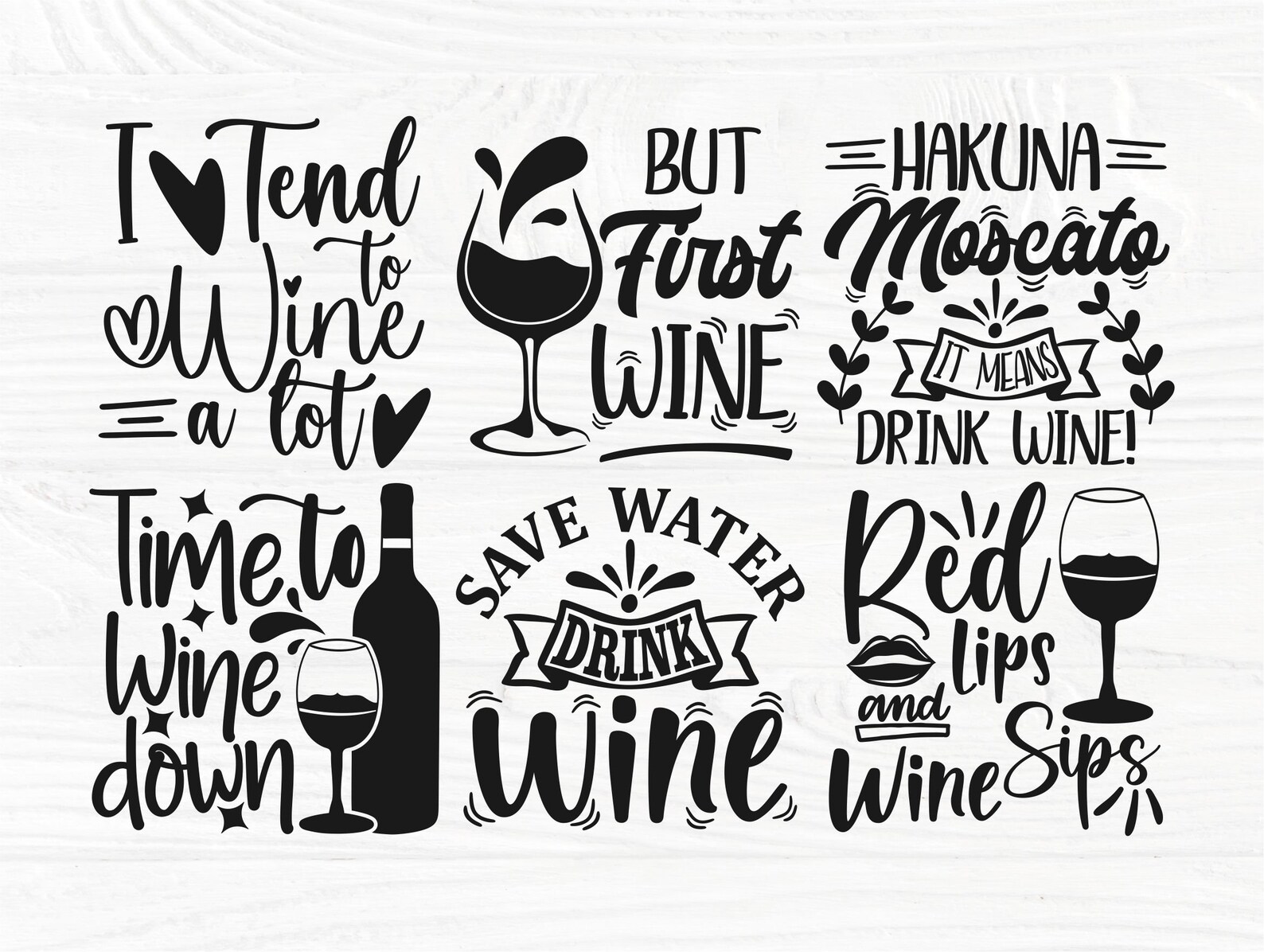 Wine Bundle SVG Drinking Svg Wine Svg Sayings Svg Alcohol - Etsy