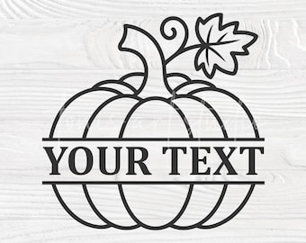 Pumpkin Split Name Frame Svg, Happy Halloween Monogram, Thanksgiving ...