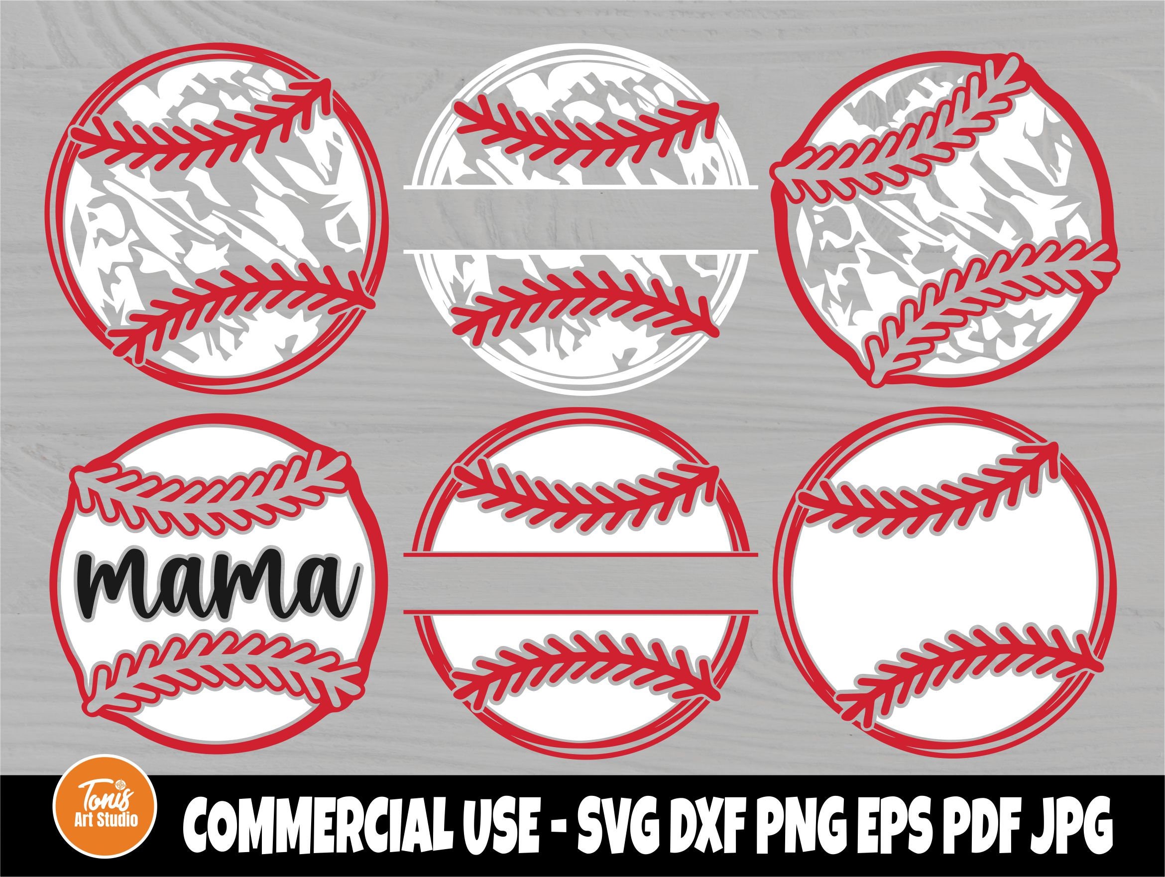 Split Baseball Ball SVG Split Softball Svg Grunge Monogram - Etsy