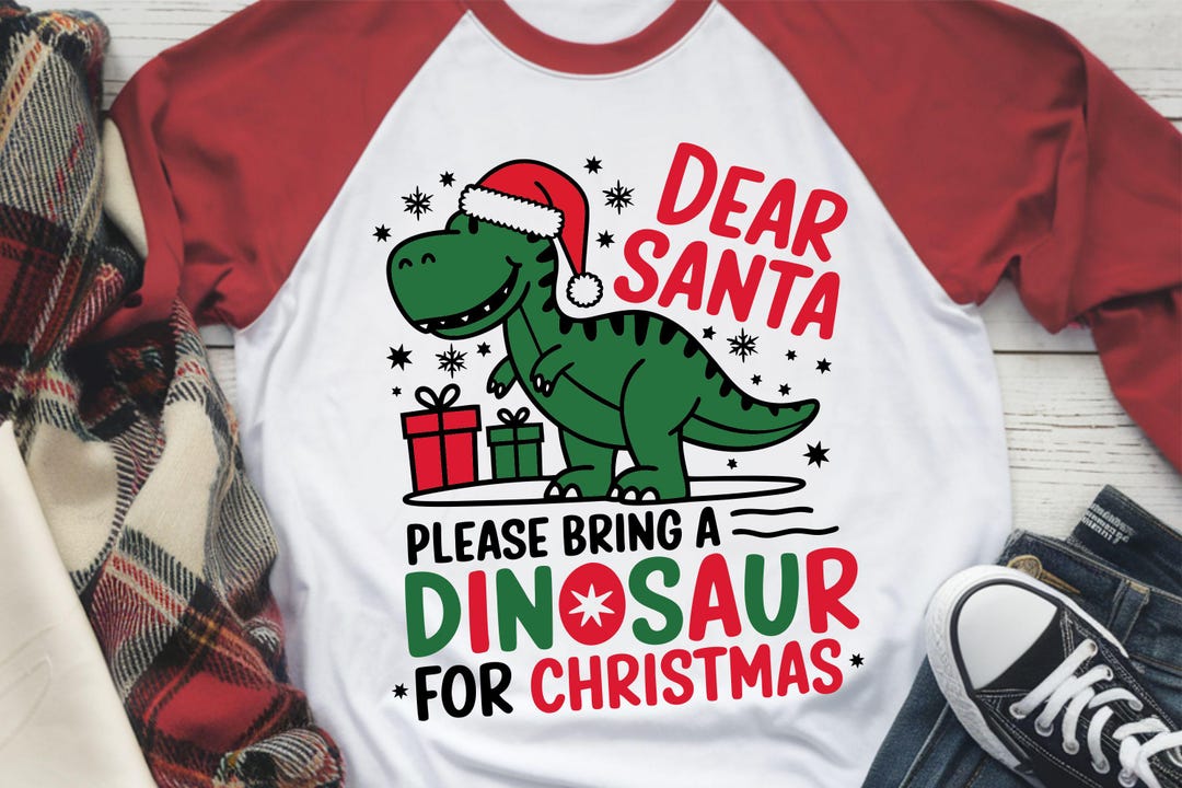 Dinosaur Christmas SVG | Dear Santa Please Bring A Dinosaur | Funny ...