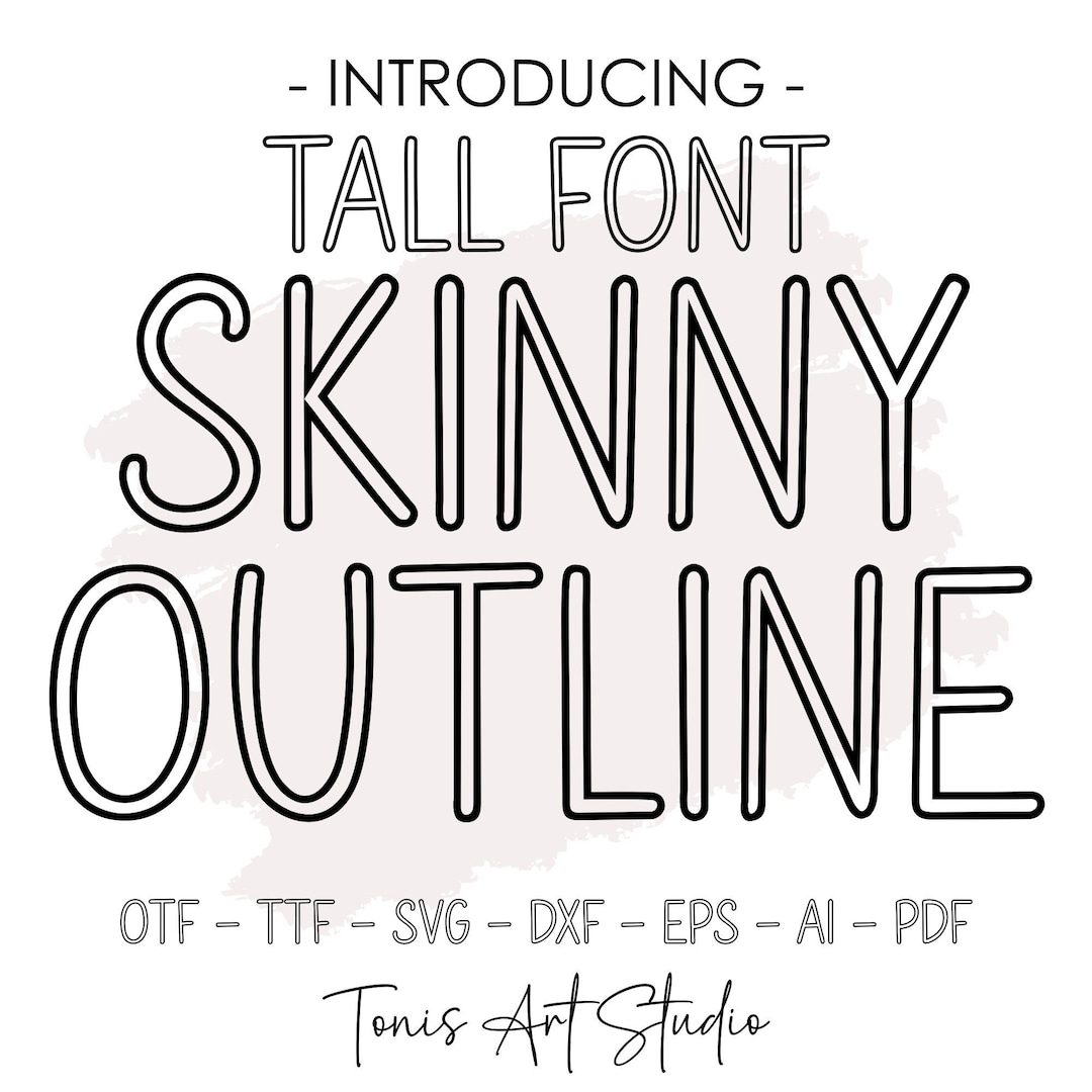 Skinny Outline Font: Modern Tall Letters (SVG, OTF) - Etsy